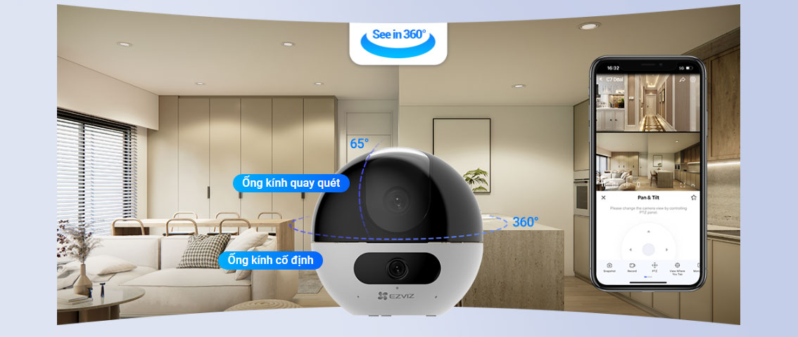 CS-C7-R100-8G44WF Dòng camera ip wifi 360 EZVIZ 2 mắt trong nhà thiết kế nhỏ gọn | Viết bởi ...