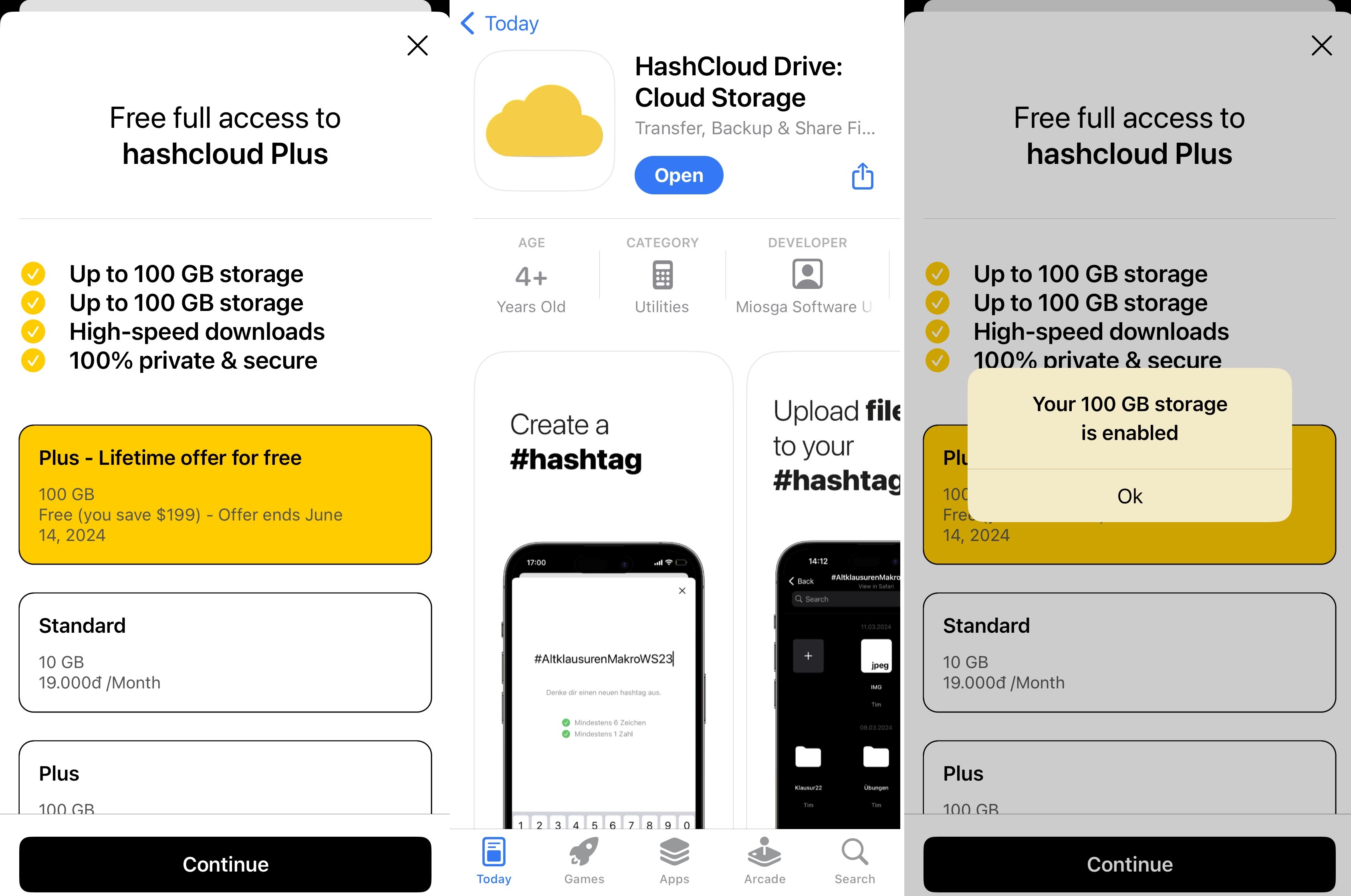 iOS: HashCloud Drive đang tặng 100GB miễn phí suốt đời