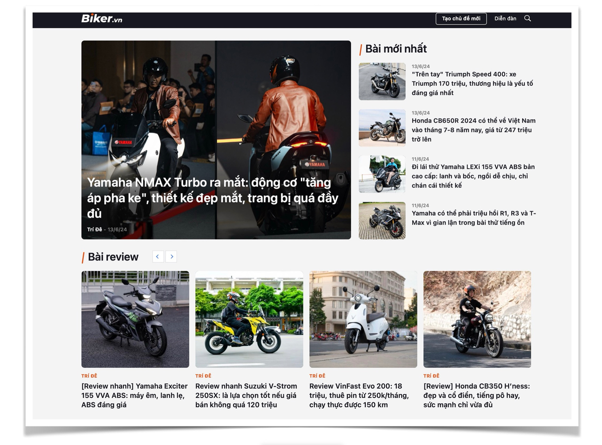 Anh em rảnh qua Biker.vn chơi với mình đi, bên này có các nội dung ...