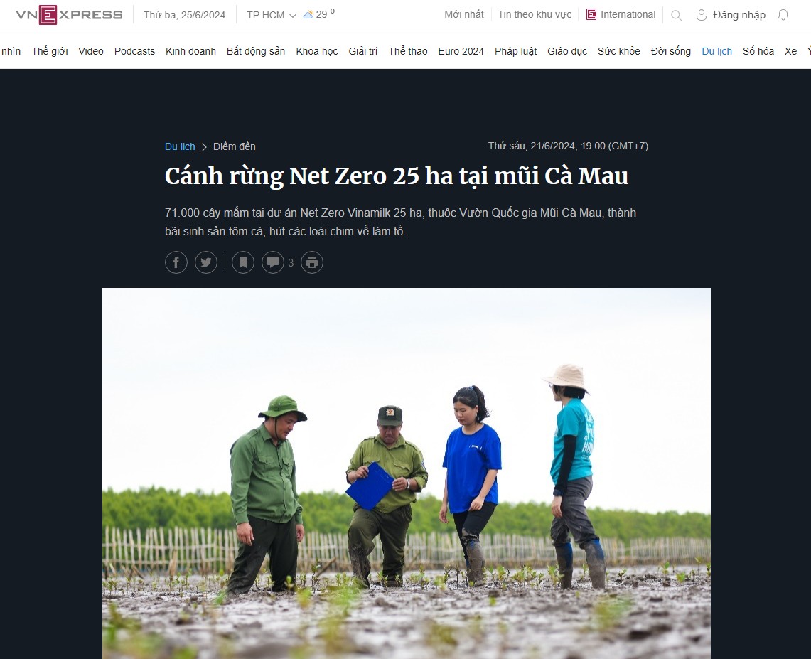 Cánh rừng Net Zero 25 ha tại mũi Cà Mau | Viết bởi Hiep_Khach_VN
